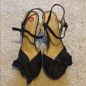 bp | Shoes | Bp Black Espadrille Wedge Heels With Bow On Each | Poshmark